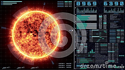 UI Futuristic Brilliant Sun Solar with Communication Digital Data Panel ...