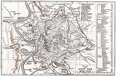 Uitstekende Kaart Van Oud Rome Stock Foto - Afbeelding: 23262720