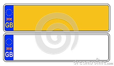 UK Front And Back Number Plate Vector Illustration | CartoonDealer.com ...