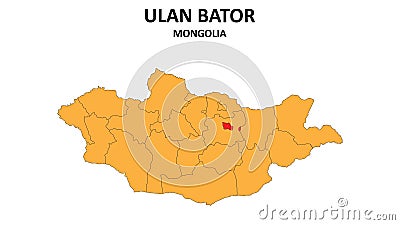 Ulan Bator Map In Mongolia. Vector Map Of Mongolia. Regions Map Of ...