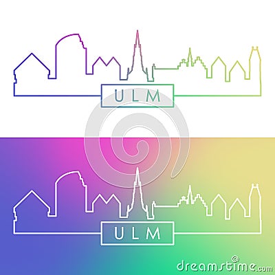 Ulm Skyline. Color Linear Style. Cartoon Vector | CartoonDealer.com ...