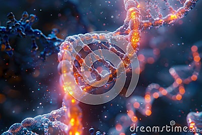 Ultra Realistic Scientific Micrograph Of A Double Helix DNA Stock Image ...