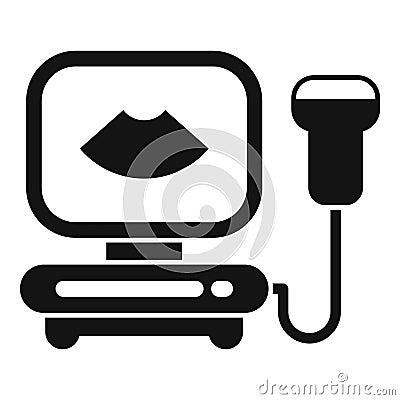 Ultrasound Machine Performing Sonography Scan Icon Cartoon Vector ...