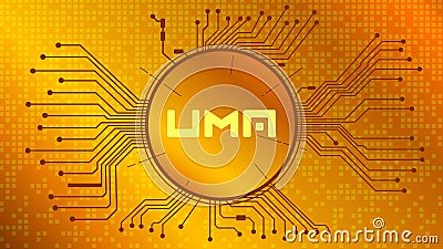 UMA Cryptocurrency Token Symbol Of The DeFi Project In Circle With PCB ...