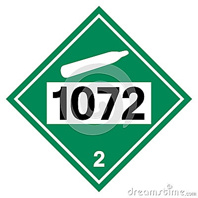 UN1072 Class 2 Oxygen Symbol Sign , Vector Illustration, Isolate On ...