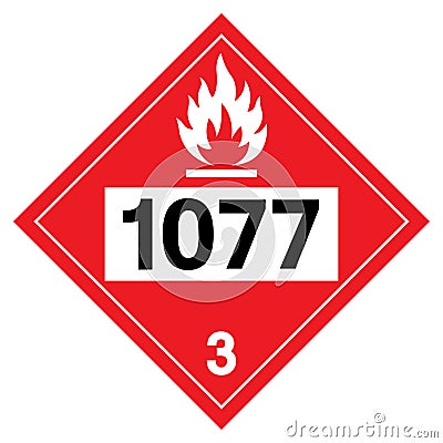 UN1077 Class 3 Propylene Symbol Sign, Vector Illustration, Isolate On ...