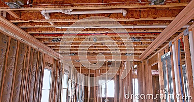 Under Construction New Residential Building Frame Structure Beams ...