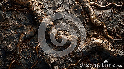 Underground Roots Texture: Close-Up Illustration Of Tree Roots In Soil ...