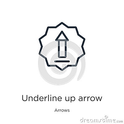 Underline Up Arrow Icon. Thin Linear Underline Up Arrow Outline Icon ...