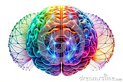 Understanding Brain Perception A Linear Medical Illustration Of Mind ...