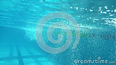 Underwater Bubble in the Water from the Swimmer in the Pool. Stock ...