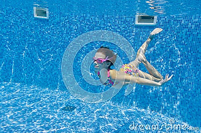 Underwater Kid In Swimming Pool Royalty Free Stock Photos - Image: 20015678