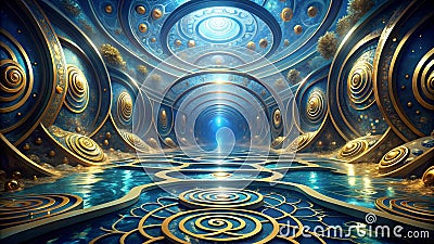 Underwater Labyrinth: A Marbleized Journey Through The Depths AI ...