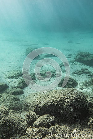 Underwater Seascape With Multiple Seabed Rocks Royalty-Free Stock ...