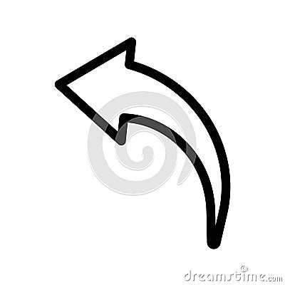 Undo Arrow Sign Linear Logo Mark In Black And White Cartoon Vector ...