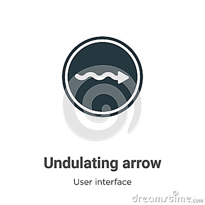Undulating Arrow Vector Icon On White Background. Flat Vector ...