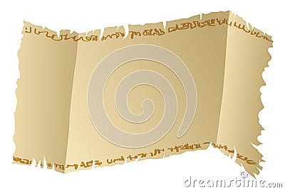 Unfolded Scroll With Magic Spells In Its Borders, Vector Illustration ...