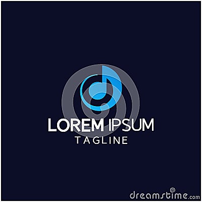 Unique Circle Music Logo Design Cartoon Vector | CartoonDealer.com ...