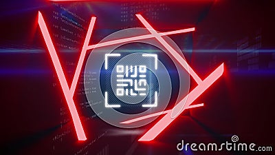 Unique Digital Video of Qr Code with Computer Coding and Interface in Background Stock Video ...