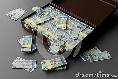 United Arab Emirates Currency Notes Dirham AED 500 In A Briefcase - 3D ...