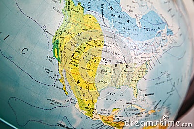 United States Map On A Globe Stock Photo - Image: 41480599