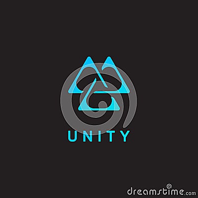 Unity Icon, Triangle Logo, Delta Emblem Cartoon Vector | CartoonDealer ...
