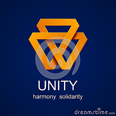 Unity Triangle Orange Icon Stock Vector - Image: 50811410