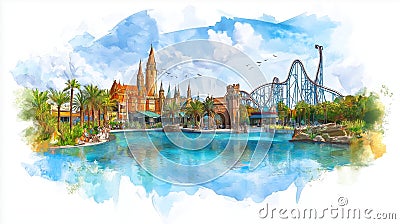 Universal Studios Florida. Universal Studios Florida Hand Drawn ...