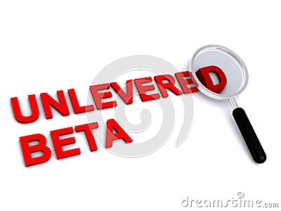 Unlevered Beta With Magnifying Glass On White Stock Image ...