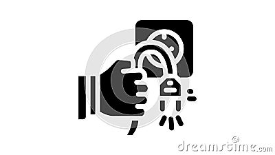 Unplug Socket Glyph Icon Animation Stock Video - Video of american ...