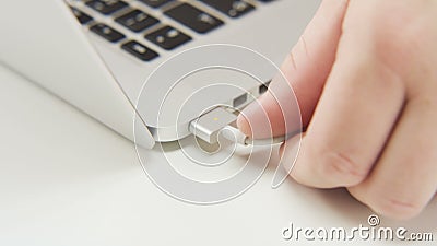 Unplugging A Cable From A Computer Stock Footage - Video of digital ...