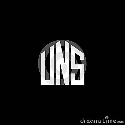 UNS Letter Logo Design On BLACK Background. UNS Creative Initials ...