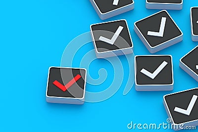 Unsuccessful Check. Red Check Mark On Button. Reject Startup Project ...