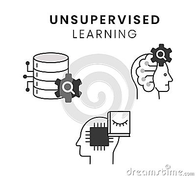 Unsupervised Learning Icons. Unsupervised Learning Graphic Element ...