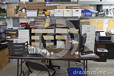 Untidy Industrial Office Royalty Free Stock Image - Image: 25068966