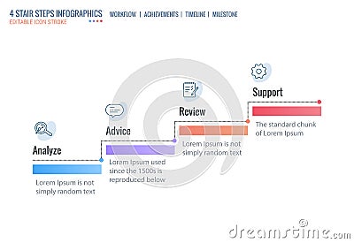 Stair Steps, Achievement Ladder, Timeline Infographics Template, Start ...