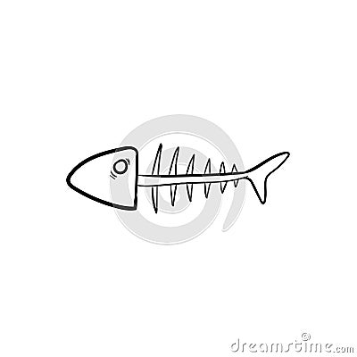 Fishbone Doodle Icon Vector Hand Drawing | CartoonDealer.com #148538636