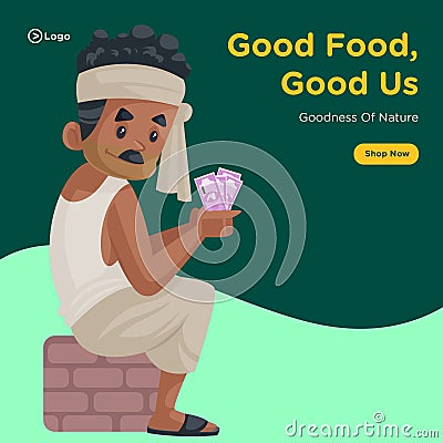 Goodness Of Nature Of Banner Design Cartoon Vector | CartoonDealer.com ...
