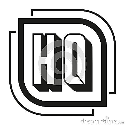 HQ Letter Monogram Logo Design Cartoon Vector | CartoonDealer.com ...