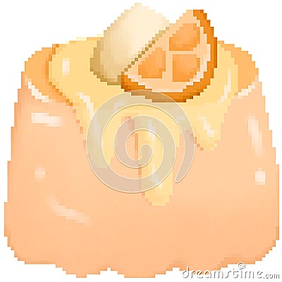 Cute Orange Gelatin Pudding In Pixel Art Royalty-Free Illustration ...