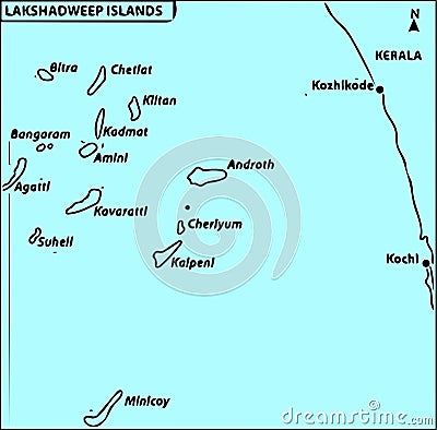 Lakshadweep Map, Lakshadweep All Islands Map Stock Photo ...