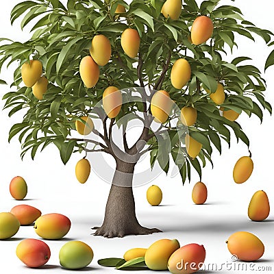 Cute Cartoon 3D Mango Tree Royalty-Free Stock Photography ...