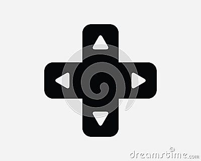 Up Down Left Right Buttons Icons. Play Game Console Control Arrows ...