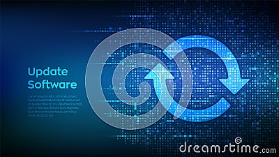 Update Software. Upgrade Computer Program Version Concept. Synchronization Icons Made With ...