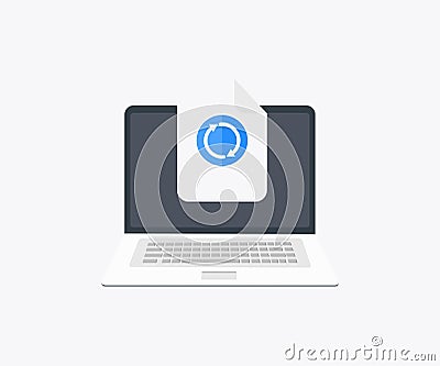 Updating File On Computer Or Upgrading Software Logo Design. Update ...