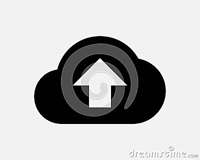 Upload Cloud Icon Up Load Server Data Storage Backup Internet Connection Shape Vector Clipart ...