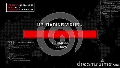 Virus Uploading Process by Hacker Critical Error Message Flashing on Screen, Stock Video - Video ...