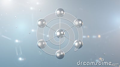 Uranium Hexafluoride Molecular Structure, 3d Model Molecule, Hex ...