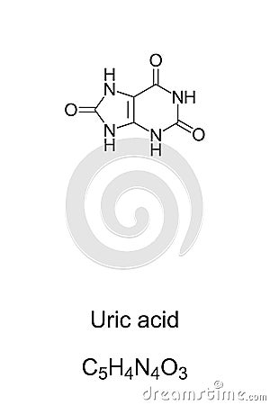 Uric Acid, Chemical Structure And Formula Cartoon Vector ...