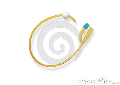 Urinary Foley Catheter On White Background. Cartoon Vector ...